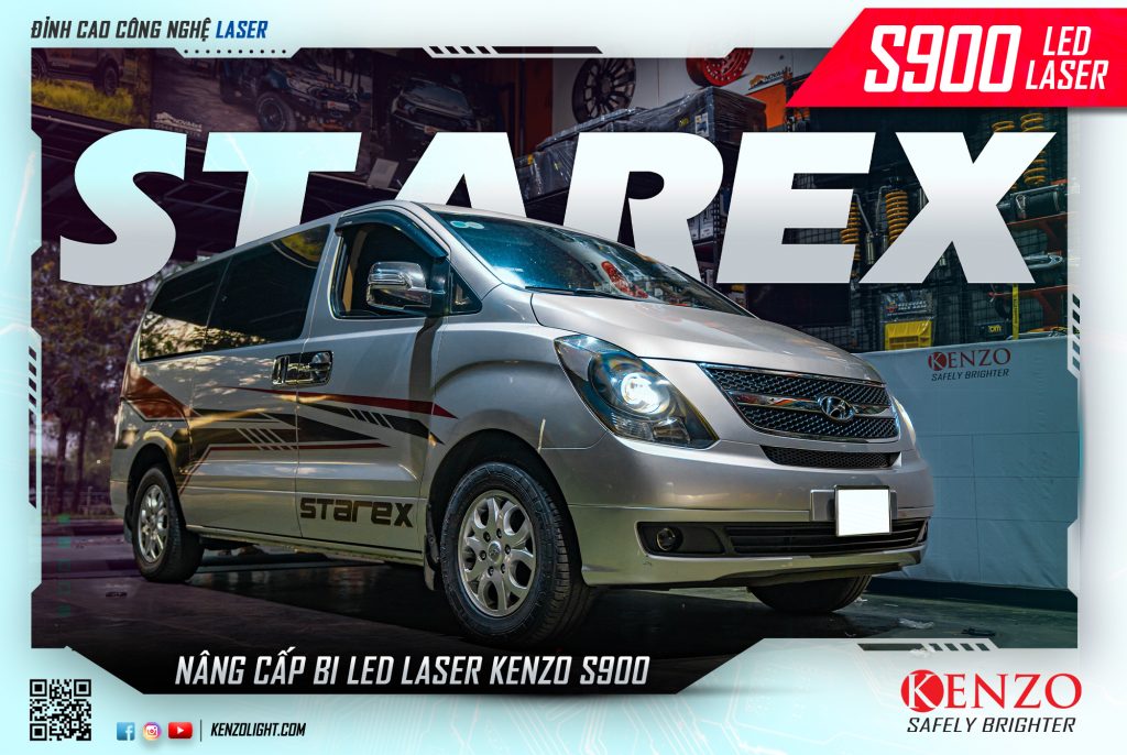 Độ đèn Hyundai Starex cùng siêu phẩm Bi Led Laser Kenzo S900